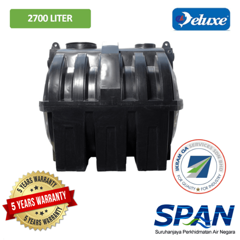 Deluxe 9PE Septic Tank 2700L SPAN Approved (Horizontal) DST-3 - MALAYSIA