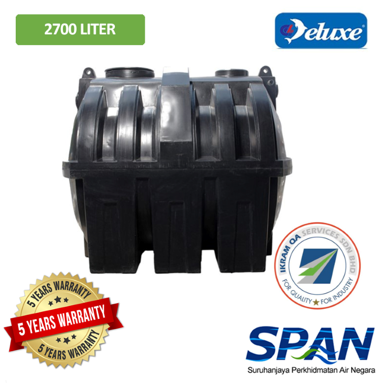Deluxe 9PE Septic Tank 2700L SPAN Approved (Horizontal) DST-3 - MALAYSIA