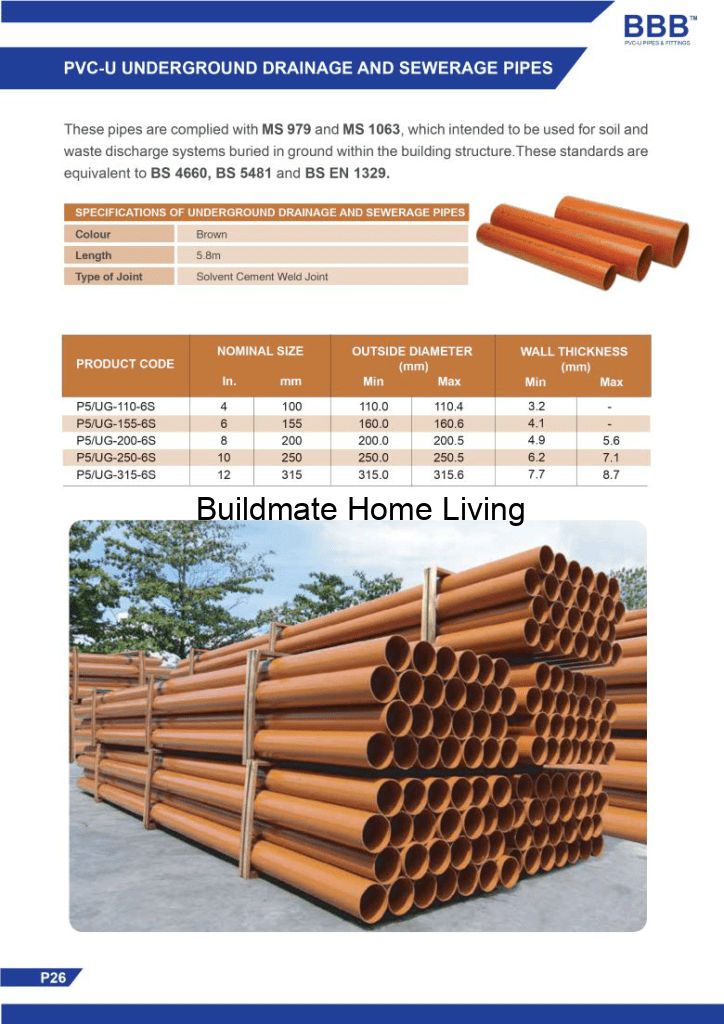 UPVC Underground Brown Pipe Malaysia